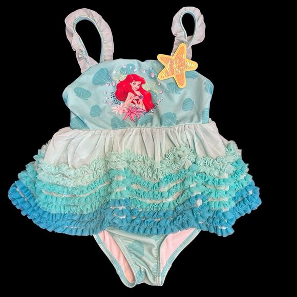 Disney | Swim | Disney Store Ariel One Piece Girls Swimsuit Deluxe Size ...